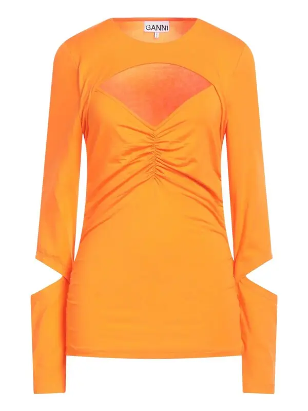 GANNI Solidcolor Longsleeve Tshirt - Orange