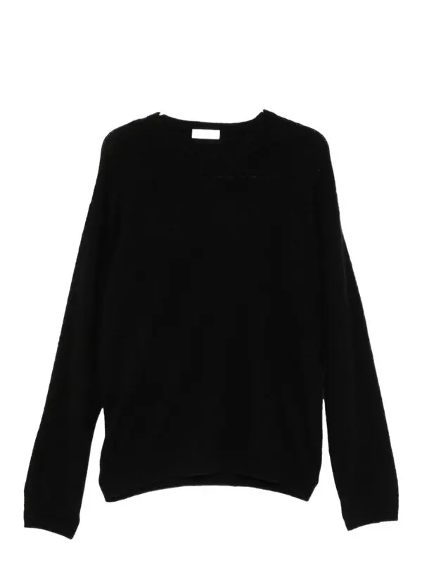 ROBERTO COLLINA Oversized Crew Neck Knit Sweater - Nero