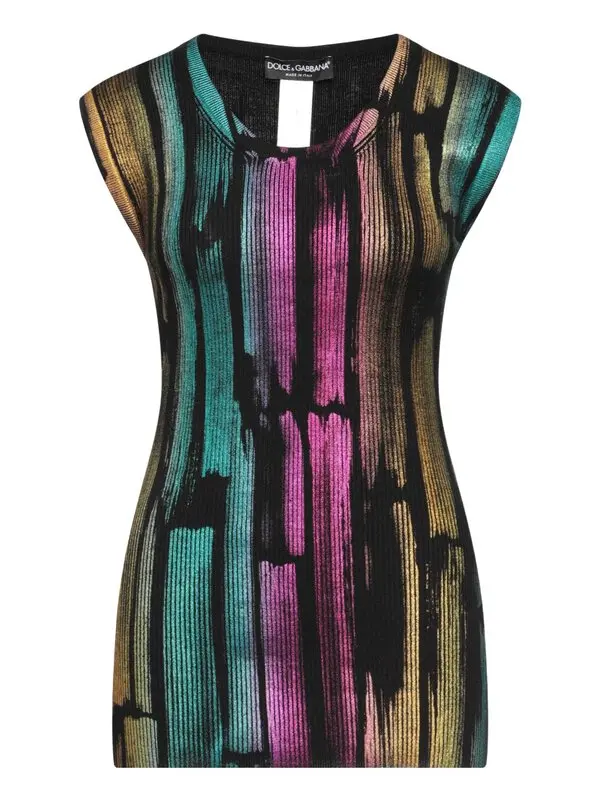 Dolce & Gabbana Wool Sleeveless Knit Top - Black