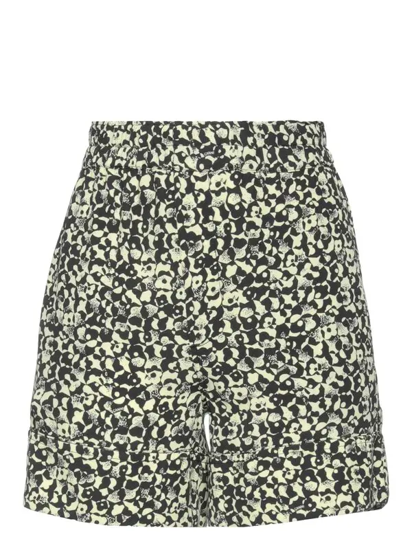 GANNI Floral-print Shorts - Black