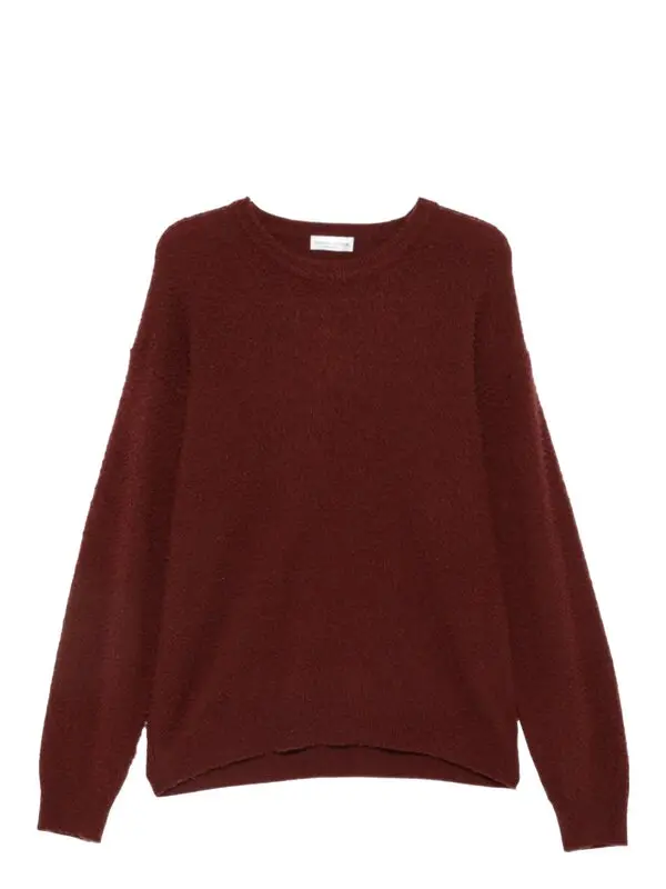 ROBERTO COLLINA Oversized Crew Neck Knit Sweater - Brown