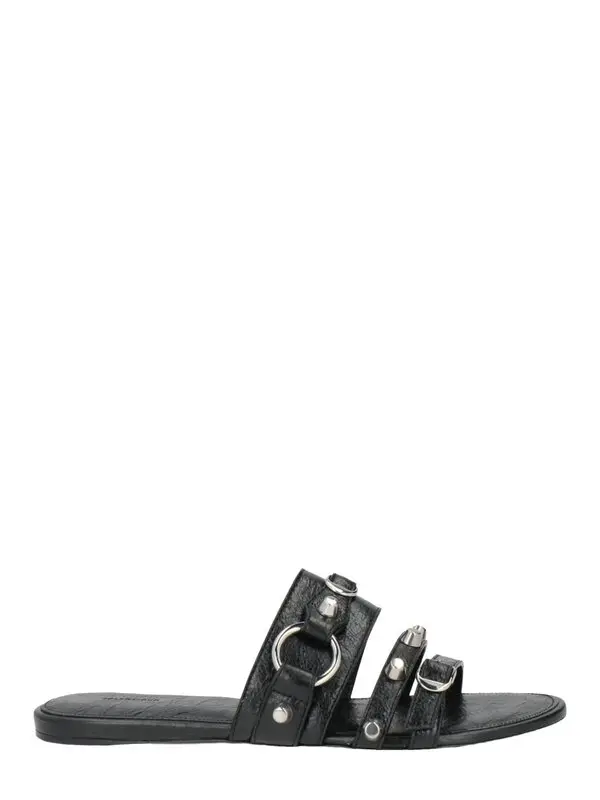 Balenciaga Pebbled-leather Sandals - Black