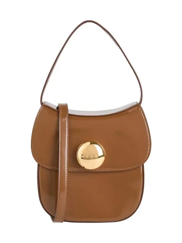 Marni Compact Glossy Handbag - Brown
