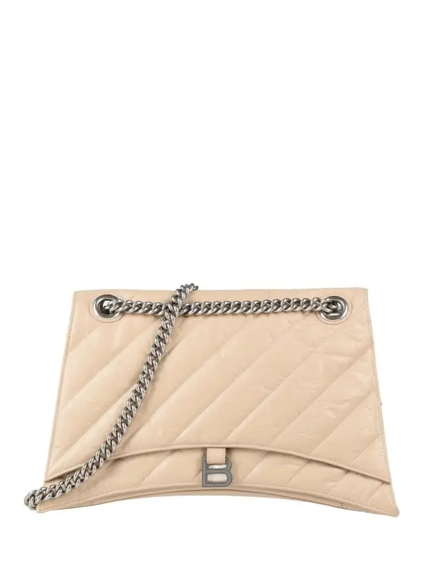 Balenciaga Large Quilted Leather Shoulder Bag - Beige