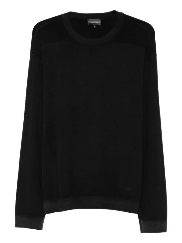 Emporio Armani Crew-neck Long-sleeve Sweater - Black