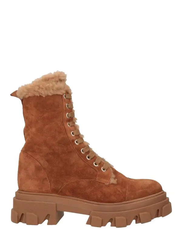 Tory Burch Fleece Thick-soled Boots - Brown
