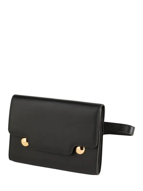 Marni Compact Leather Bag With Appliqués - Black