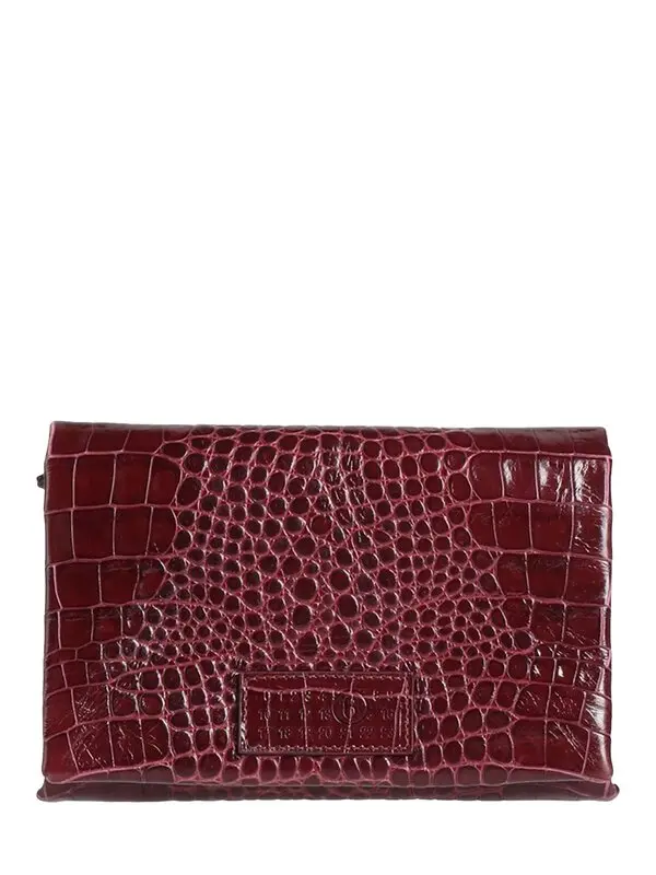 MAISON MARGIELA Crocodile Print Clutch Bag - Brown