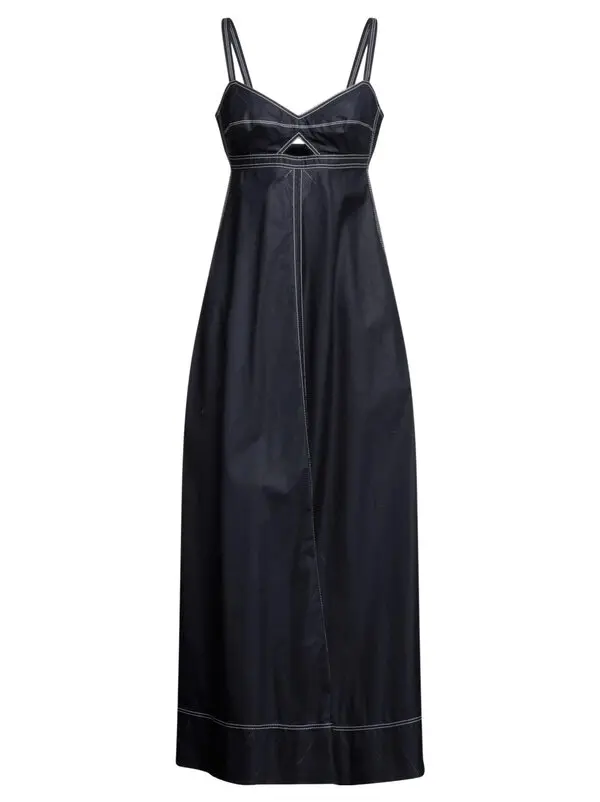 Tory Burch Solid-colored Sleeveless Flared Dress - Blue