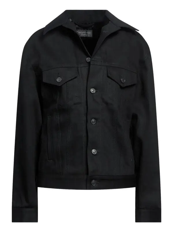 Balenciaga Denimkhaki Jacket - Black