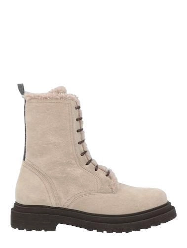 Brunello Cucinelli Lowheel Wool Ankle Boots - Grey