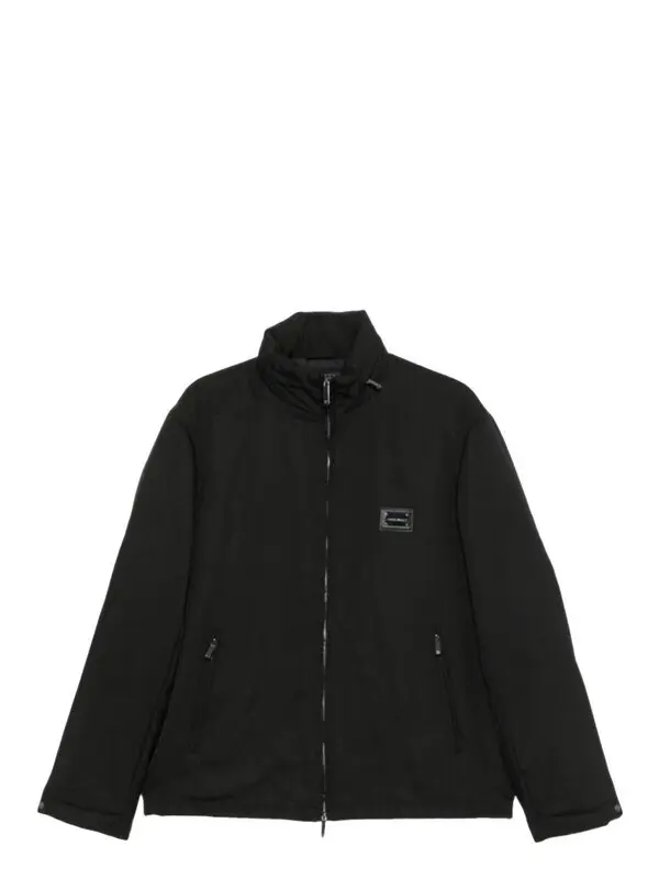 Emporio Armani Logo-plaque High-neck Jacket - Blackbea