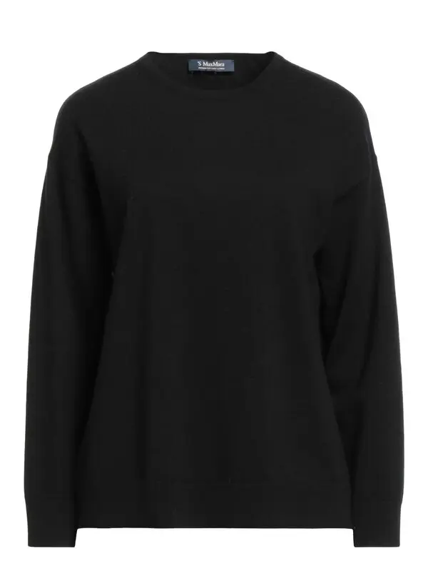 Max Mara Solid-colored Long-sleeve Knit Top - Black
