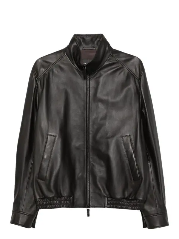 Emporio Armani High-neck Zip-up Jacket - Meteorite