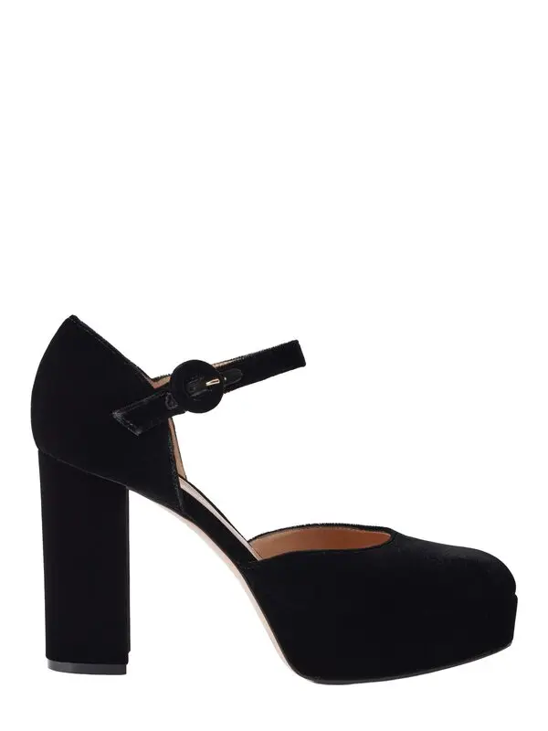 GIANVITO ROSSI 70 Velvet Pumps - Black