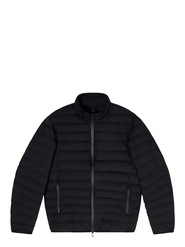 Emporio Armani Water-repellent, Quilted Nylon Down Jacket With Jacquard Logo Lettering - Black
