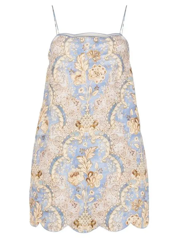 Zimmermann Daylight Scallop Mini Dress - Nude