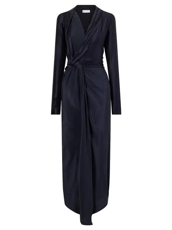 Victoria Beckham Lea Gathered Jersey Midi Dress - Blue