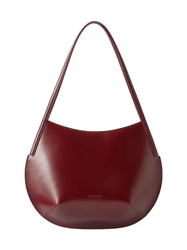 JIL SANDER Kante Leather Shoulder Bag - Burgundy