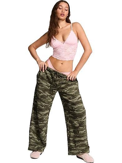 Pink Campus Fleece™ Adjustable-cinch Sweatpants - Print