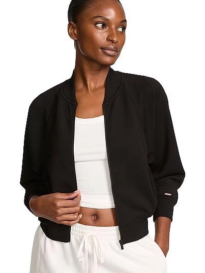 Victoria's Secret Featherweight Knit Full-zip Jacket - Black
