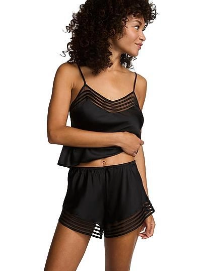 Victoria's Secret Very Sexy Washable Silk Sheer Stripe Short - Black