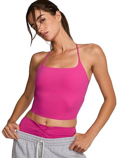Victoria's Secret Vsx Elevate™ Lace-up Strappy Tank Top - Pink