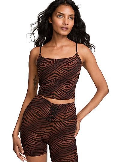 Victoria's Secret Vsx Elevate™ Lace-up Strappy Tank Top - Print