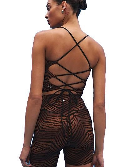 Victoria's Secret Vsx Elevate Lace-up Strappy Tank Top - Print