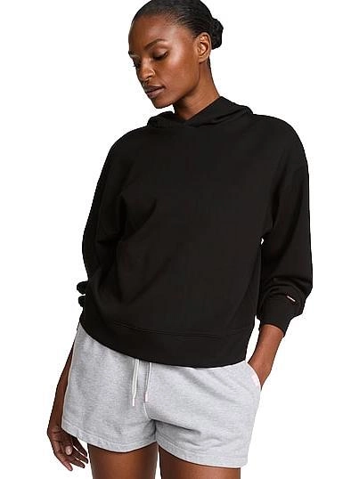 Victoria's Secret Featherweight Knit Crossover Hoodie - Black