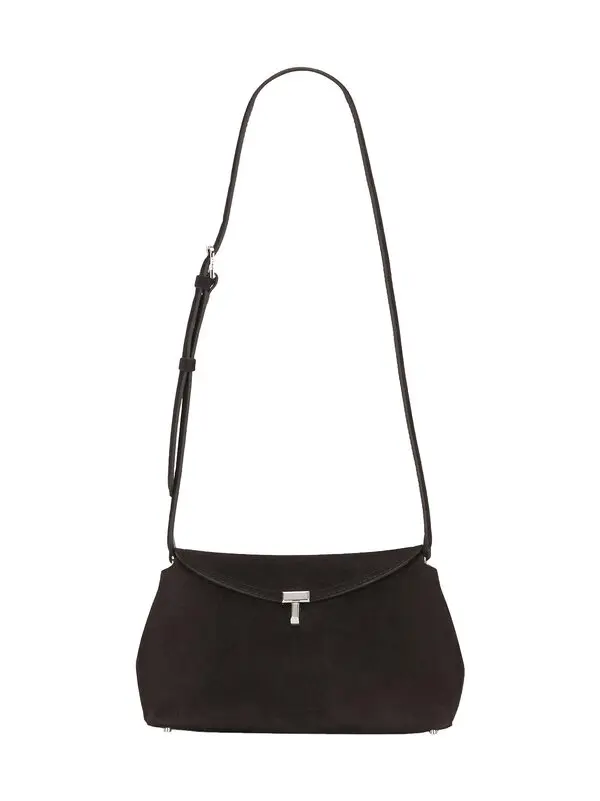 TOTEME T-lock Suede Clutch - Espresso