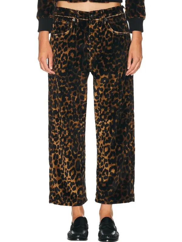 R13 X-bf Straight Leg In Brown - Brown Leopard