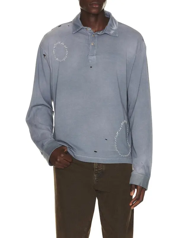 STRIKE OIL Thrashed Rugby Polo - Grey