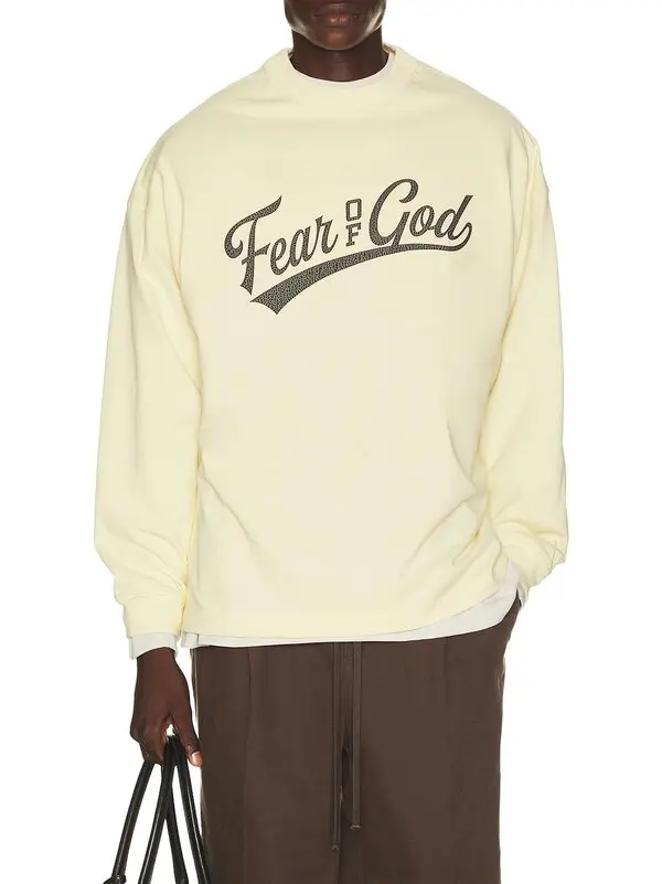 Fear Of God Merch Long Sleeve Tee In White - Chalk