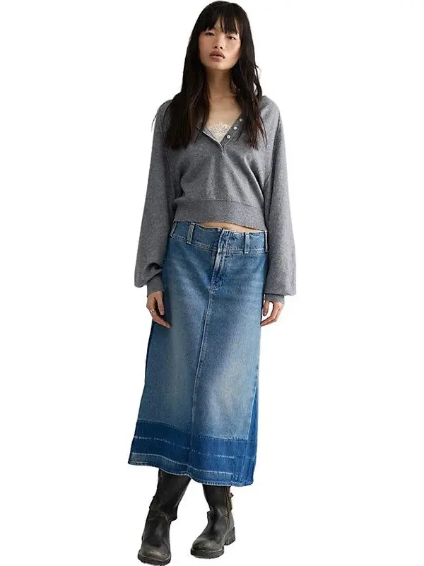 MOTHER The Fortune Cookie Denim Skirt - Snacks