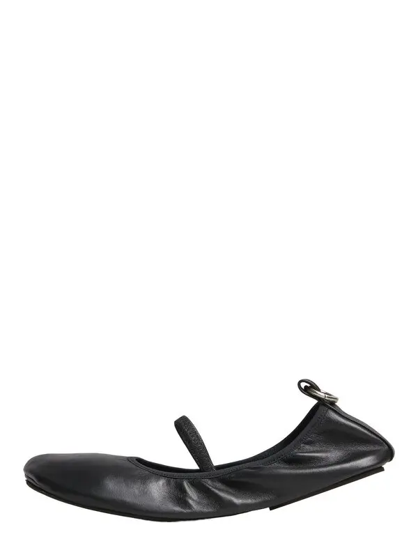 ALOHAS Naira Barefoot Leather Ballet Flats - Black