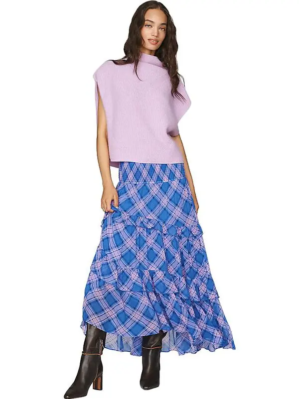Anthropologie Chloe Plaid Skirt - Blue Plaid