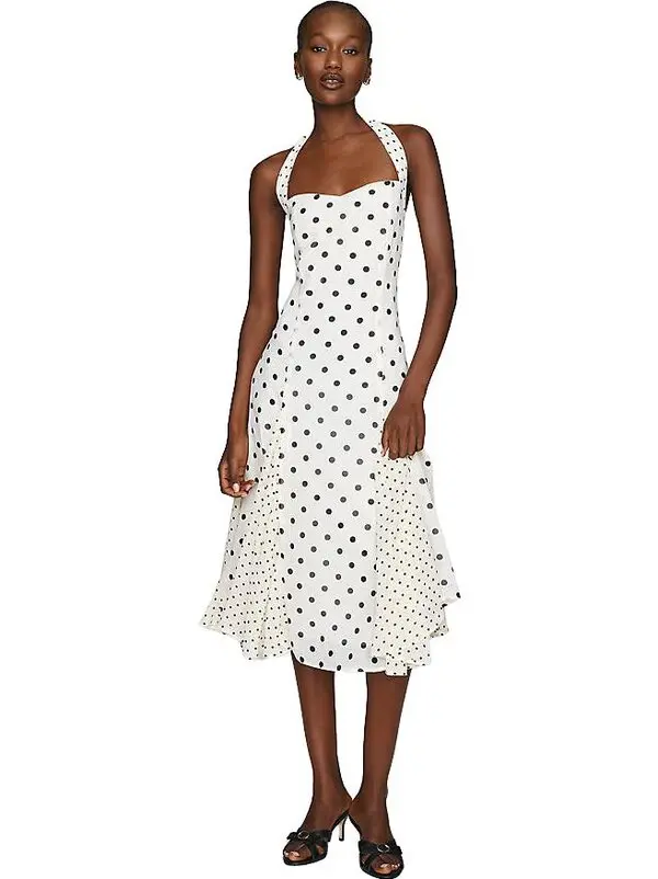 ELEVATOR DISCO Polka Dot Halter Dress - Ivory