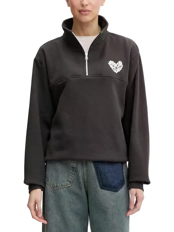 Rip Curl Rc Heart Logo-print Quarter-zip Sweatshirt - Black
