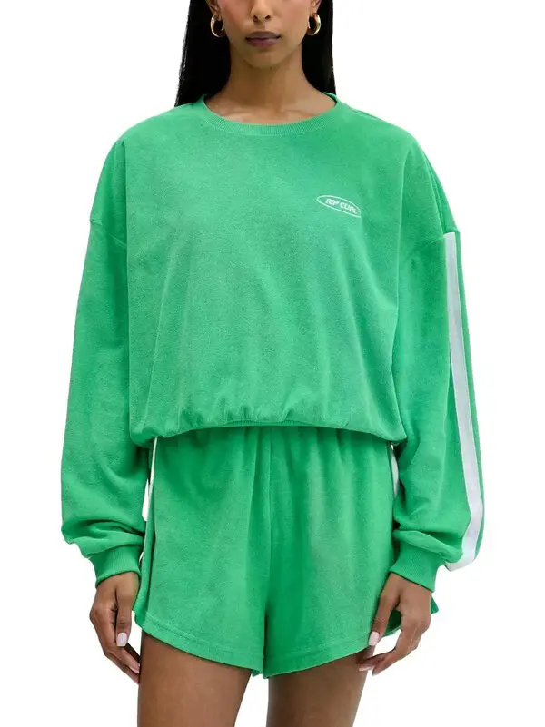Rip Curl High Tide Logo-embroidered Side-stripe Sweatshirt - Green