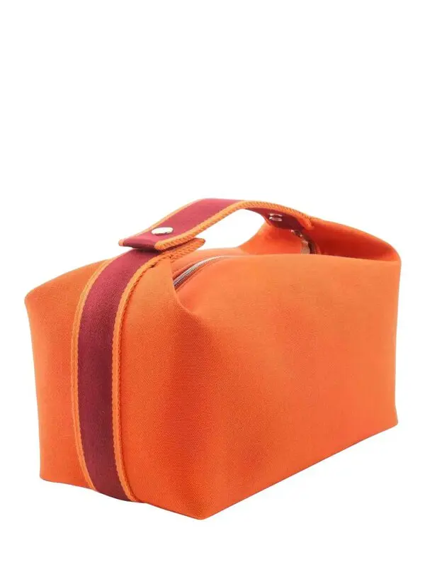 Hermès 2000-2015 Large Toile Bride A Brac Case Vanity Bag - Orange