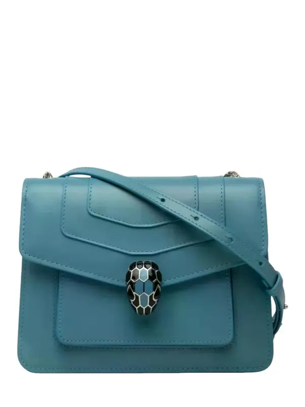 BVLGARI 2021-2023 Leather Serpenti Forever Crossbody Bag - Blue