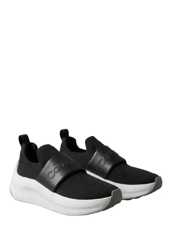 Calvin Klein Volumax Logo-strap Knit Sneakers - Black