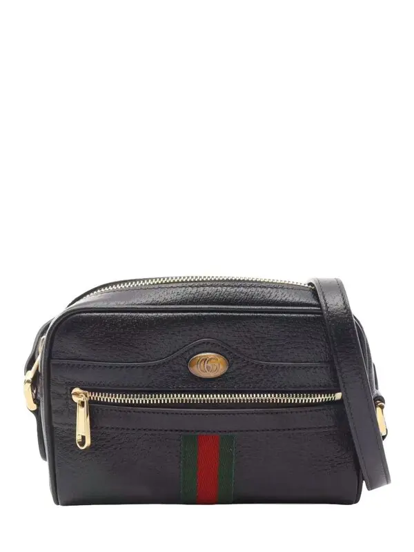 Gucci 2000-2015 Mini Calfskin Web Ophidia Crossbody Bag - Black
