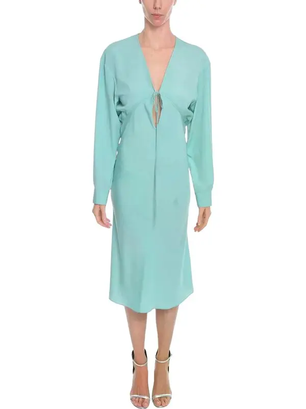 SUPER BLOND Cut-out Long-sleeve Midi Dress - Green