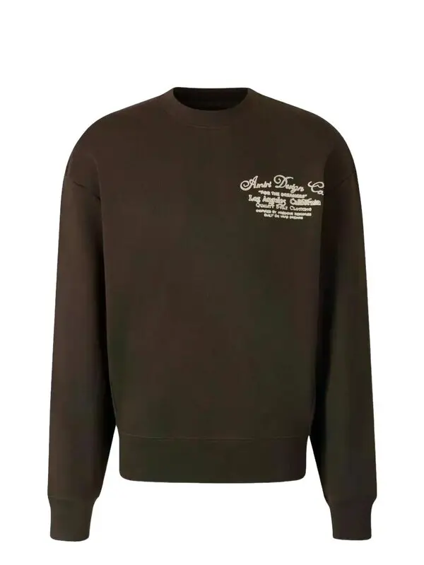 Amiri Logo Print Crew Neck Sweatshirt - Brown