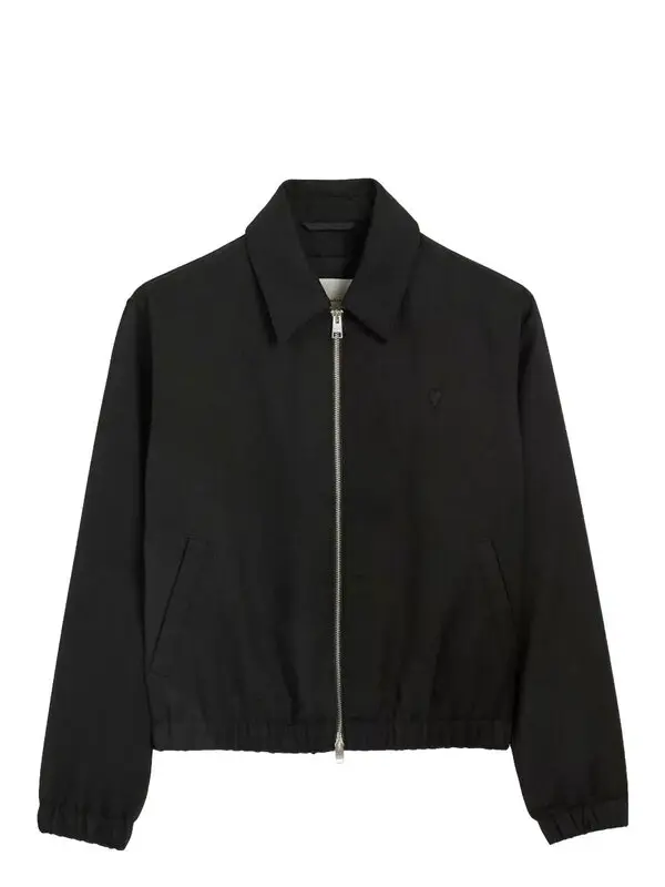 AMI Paris Wool Padded Jacket With De Coeur - Black