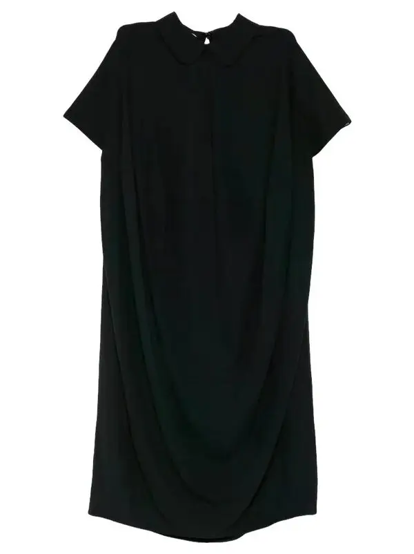 MELITTA BAUMEISTER Peter Pan Collar Draped Dress - Black