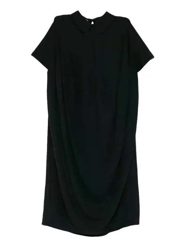 MELITTA BAUMEISTER Peter Pan Collar Draped Dress - Black