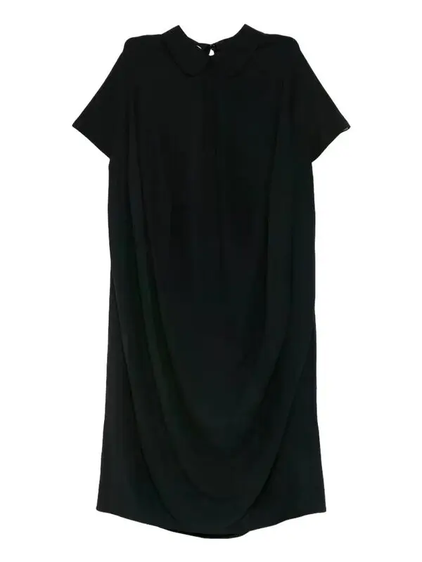 MELITTA BAUMEISTER Peter Pan Collar Draped Dress - Black